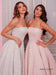 Amanda - Light Pink Strapless Jaquard Ball Gown With Full Skirt