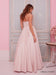 Amanda - Light Pink Strapless Jaquard Ball Gown With Full Skirt