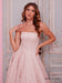 Amanda - Light Pink Strapless Jaquard Ball Gown With Full Skirt