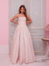 Amanda - Light Pink Strapless Jaquard Ball Gown With Full Skirt
