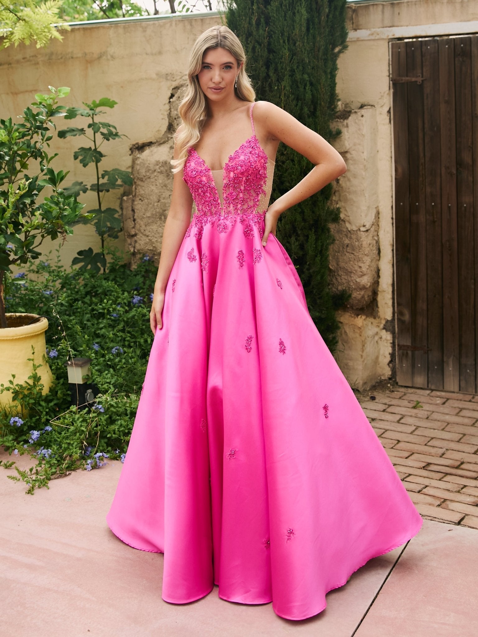 Faye - Sherbet Pink Prom Ball Gown