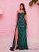 Libby - Emerald Mid Weight Satin Skirt Dress With Corset Top