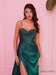 Libby - Emerald Mid Weight Satin Skirt Dress With Corset Top