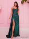 Libby - Emerald Mid Weight Satin Skirt Dress With Corset Top